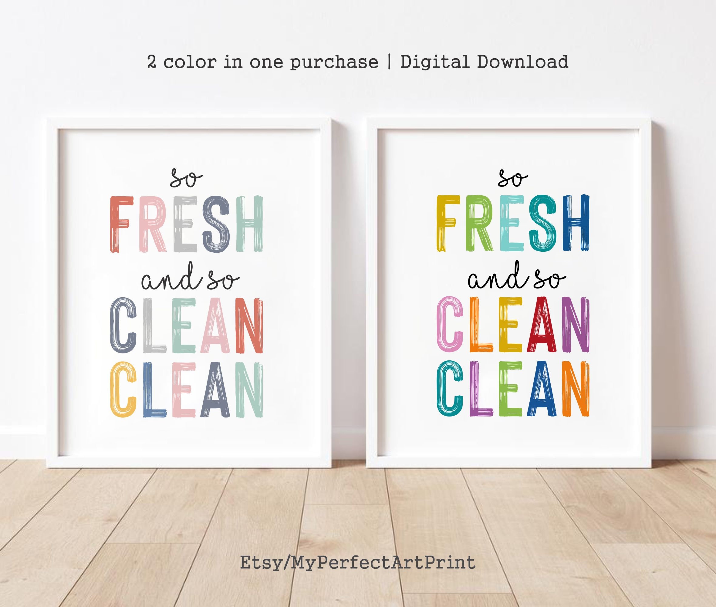 Kids Bathroom Wall Prints, Bathroom Art Set, Set of 5, Splish Splash ...