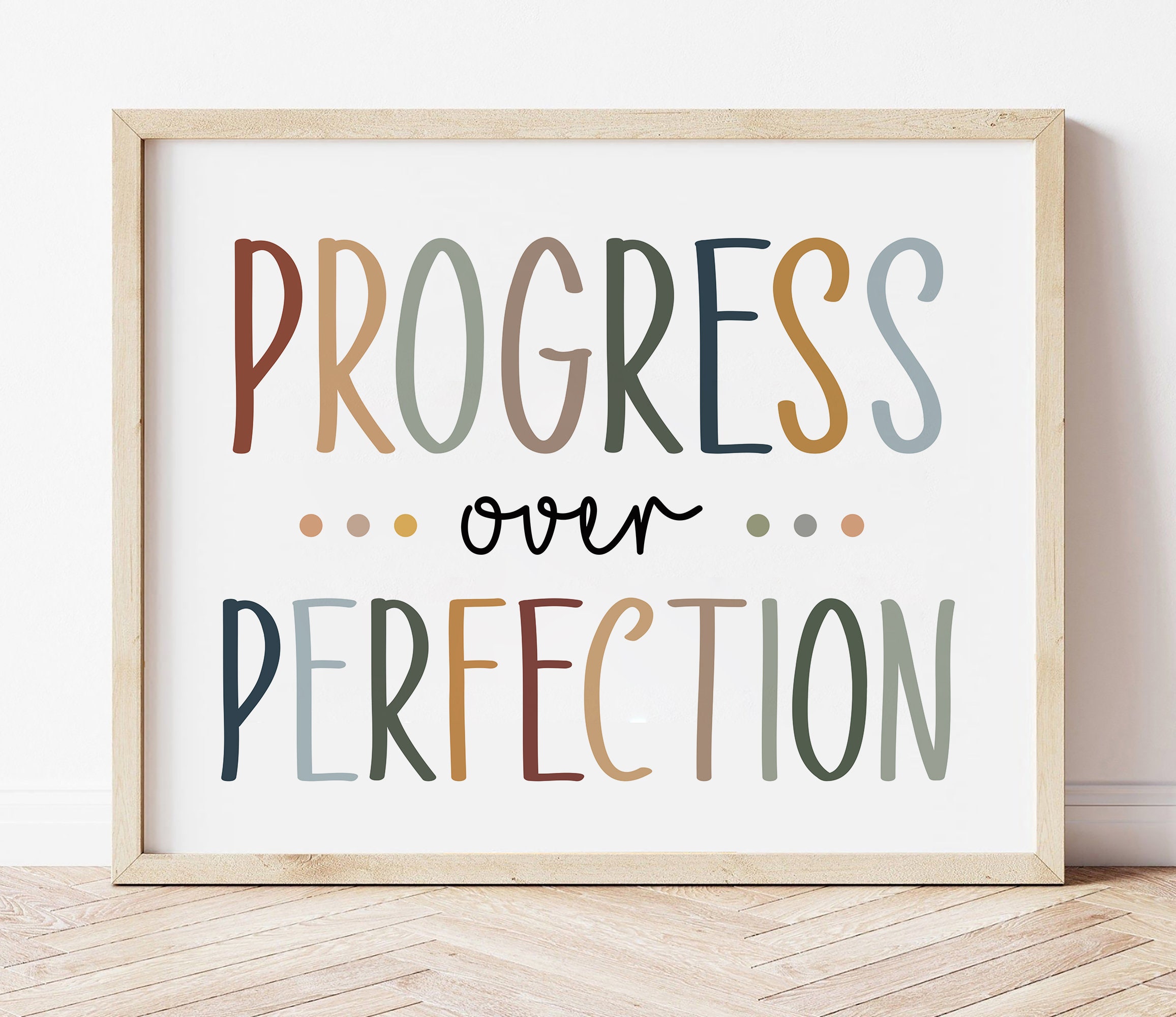Progress Over Perfection Print Classroom Decor Kids - Etsy