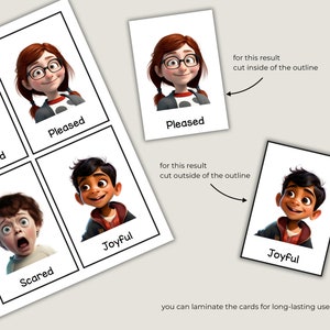 40 Photo Emotion Flashcards Printable, Feelings Flashcards, Pastel ...