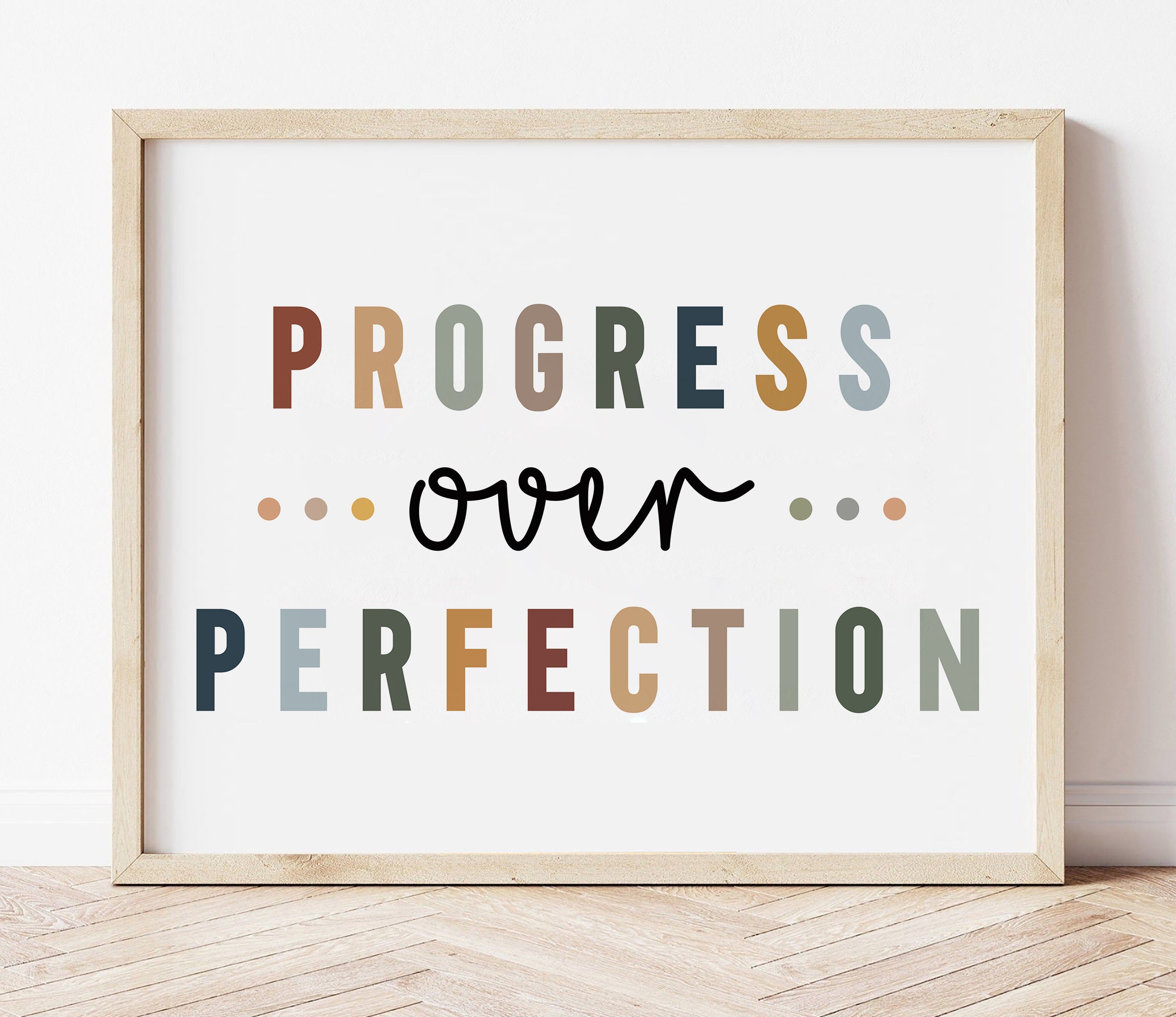 Progress Over Perfection Print Classroom Decor Kids - Etsy