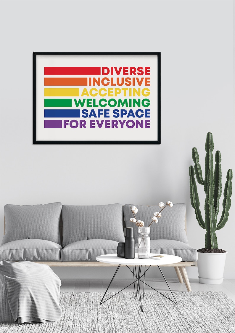 Safe Space Rainbow Poster, Diversity Quote Printable, Inclusive ...
