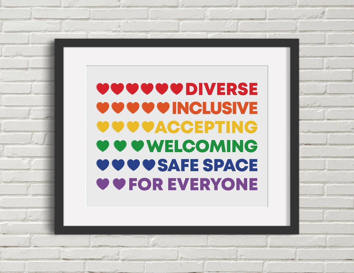 Diverse Inclusive Safe Space for Everyone Rainbow Diversity - Etsy