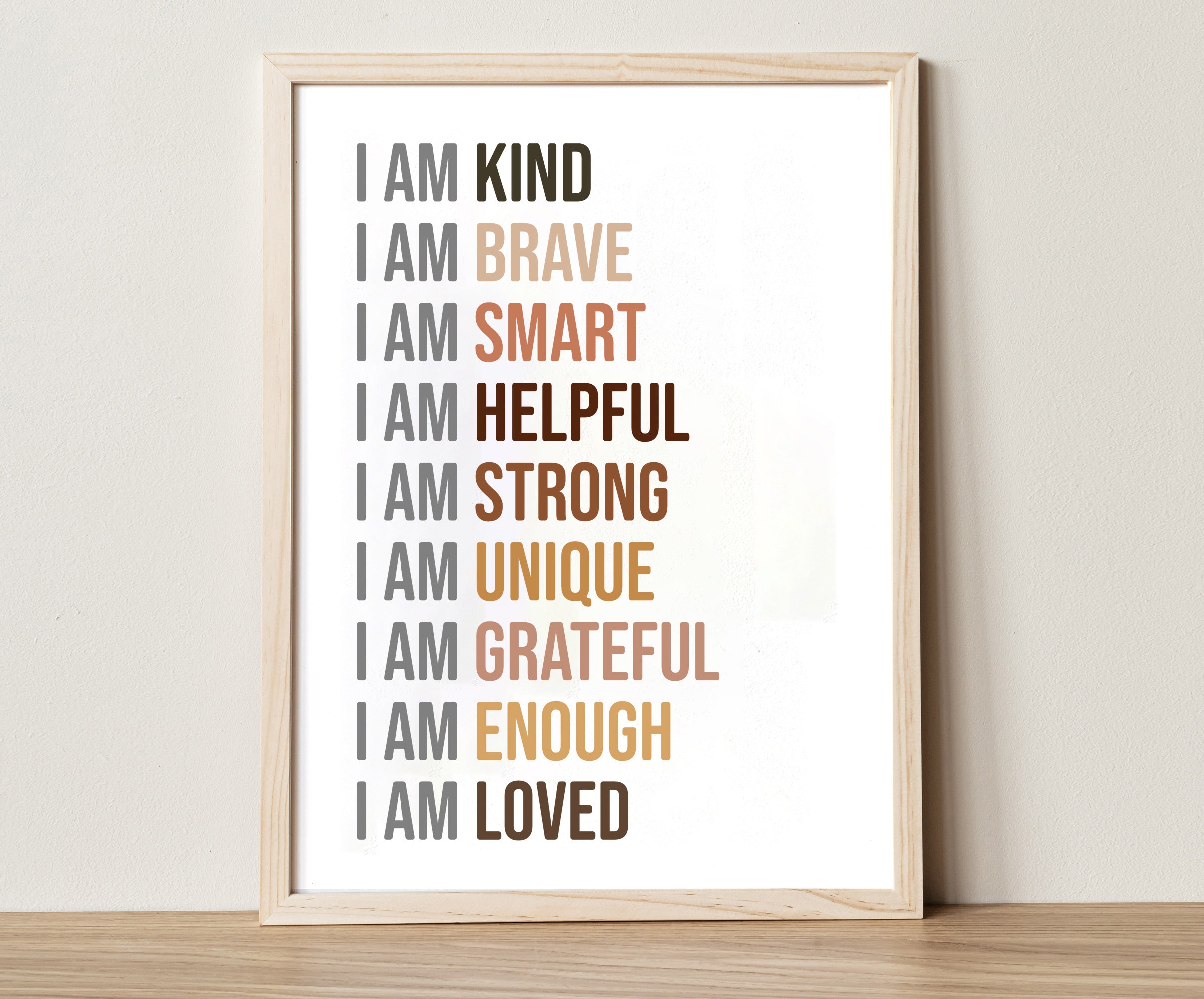 I Am Kind Affirmations Poster for Kids Educational Posters, Pink Kids ...