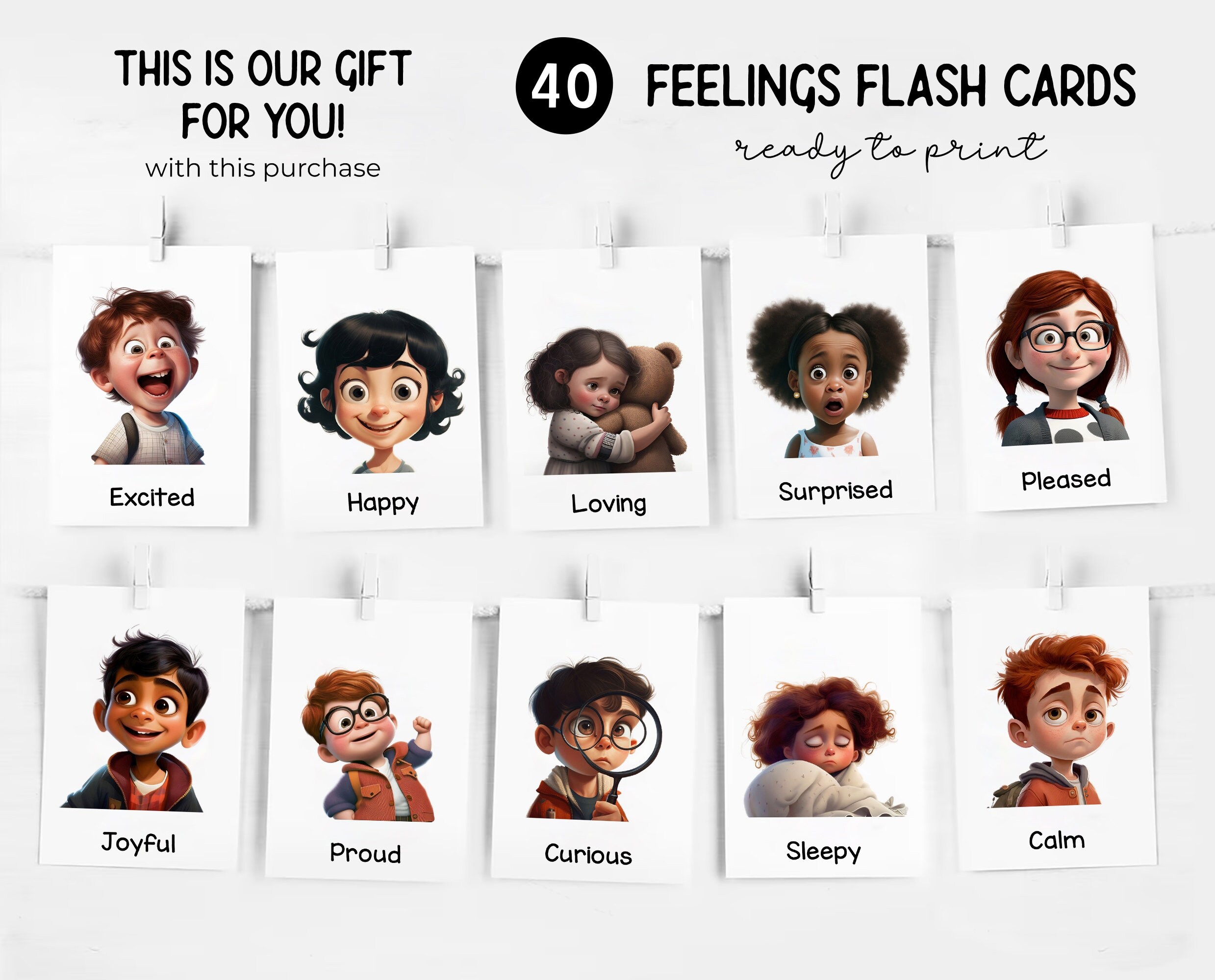 Feelings Poster Real Emotions Chart Classroom Decor - Etsy