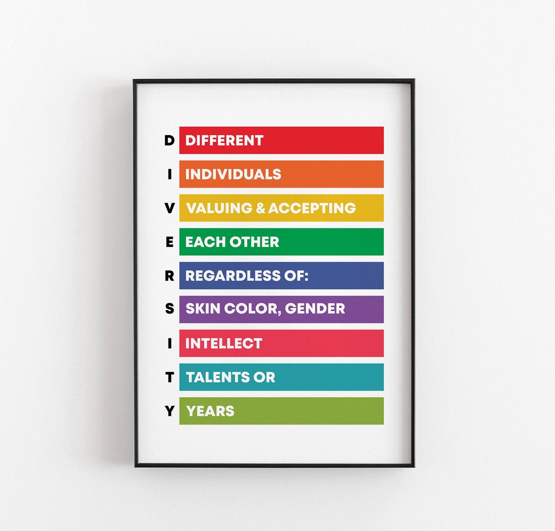 Rainbow Diversity Poster School Counselor Poster Office | Etsy