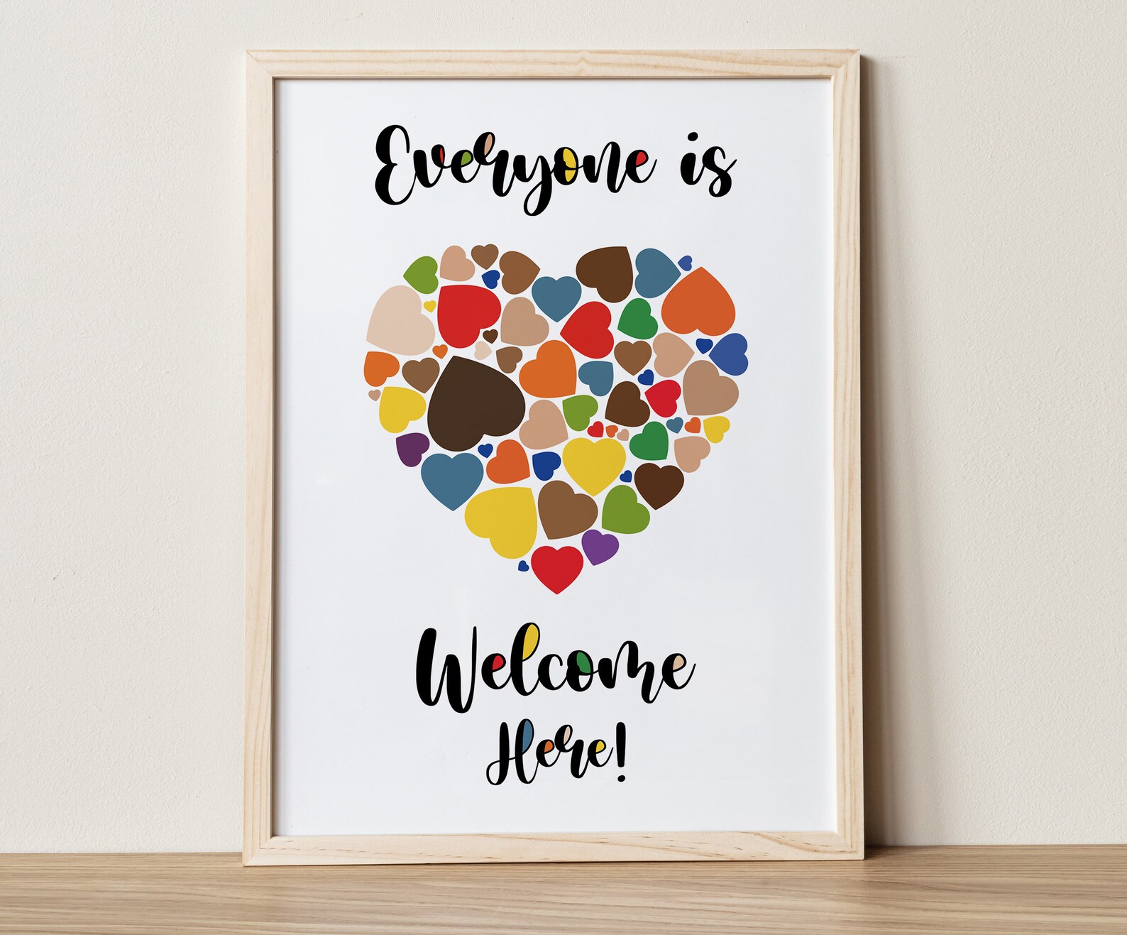 Everyone is Welcome Inclusive Equality Wall Art Classroom - Etsy
