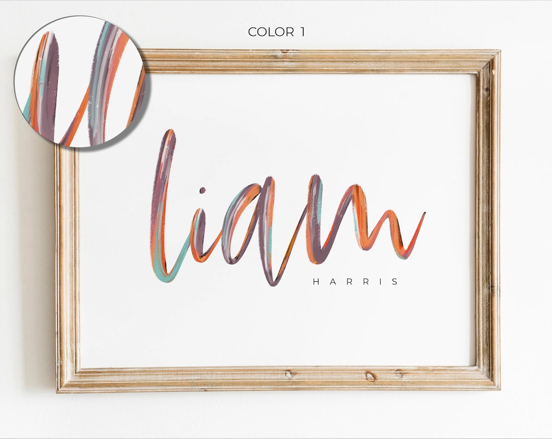 Custom Name Print, Baby Name Print, Nursery Wall Art, Custom Name Baby ...