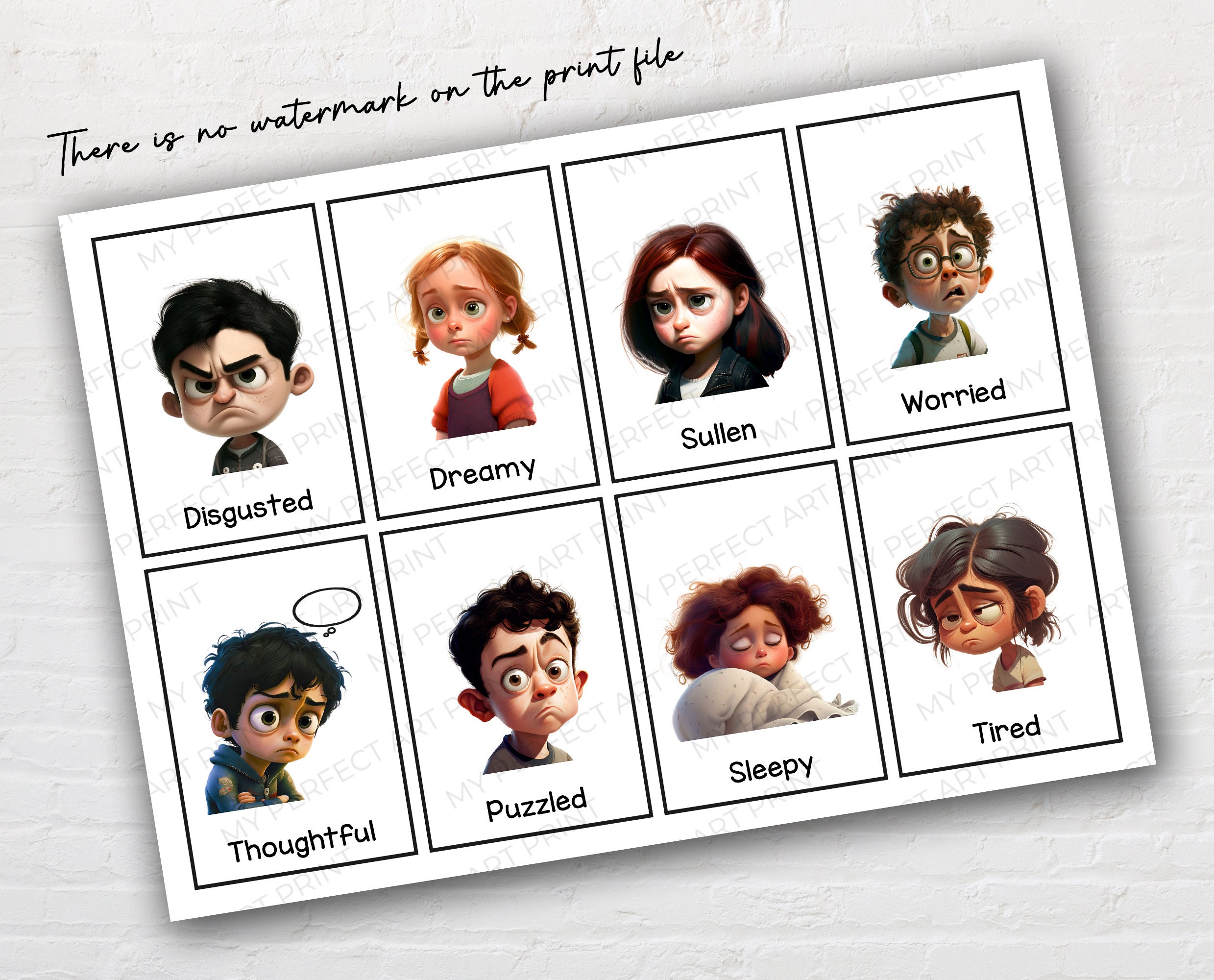 40 Photo Emotion Flashcards Printable, Feelings Flashcards, Pastel ...