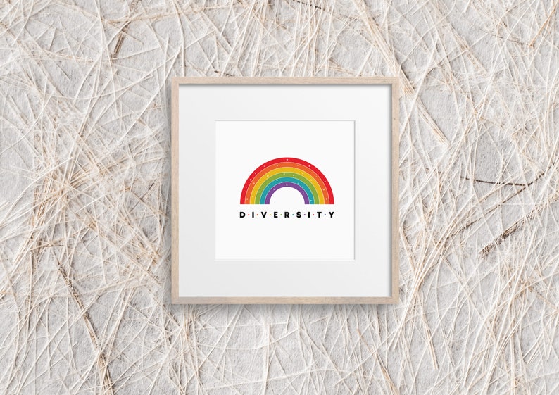 Diversity Quote Diverse Inclusive Safe Space for Everyone Rainbow LGBTQ ...