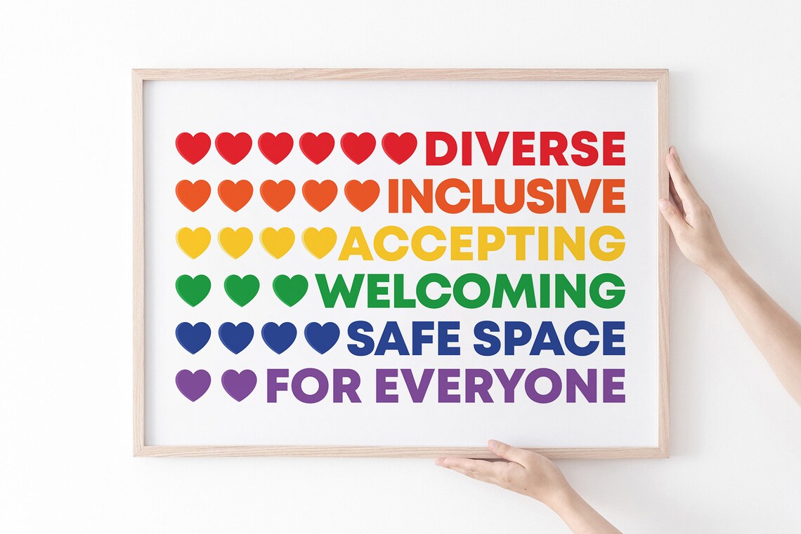 Diverse Inclusive Safe Space for Everyone Rainbow Diversity - Etsy UK