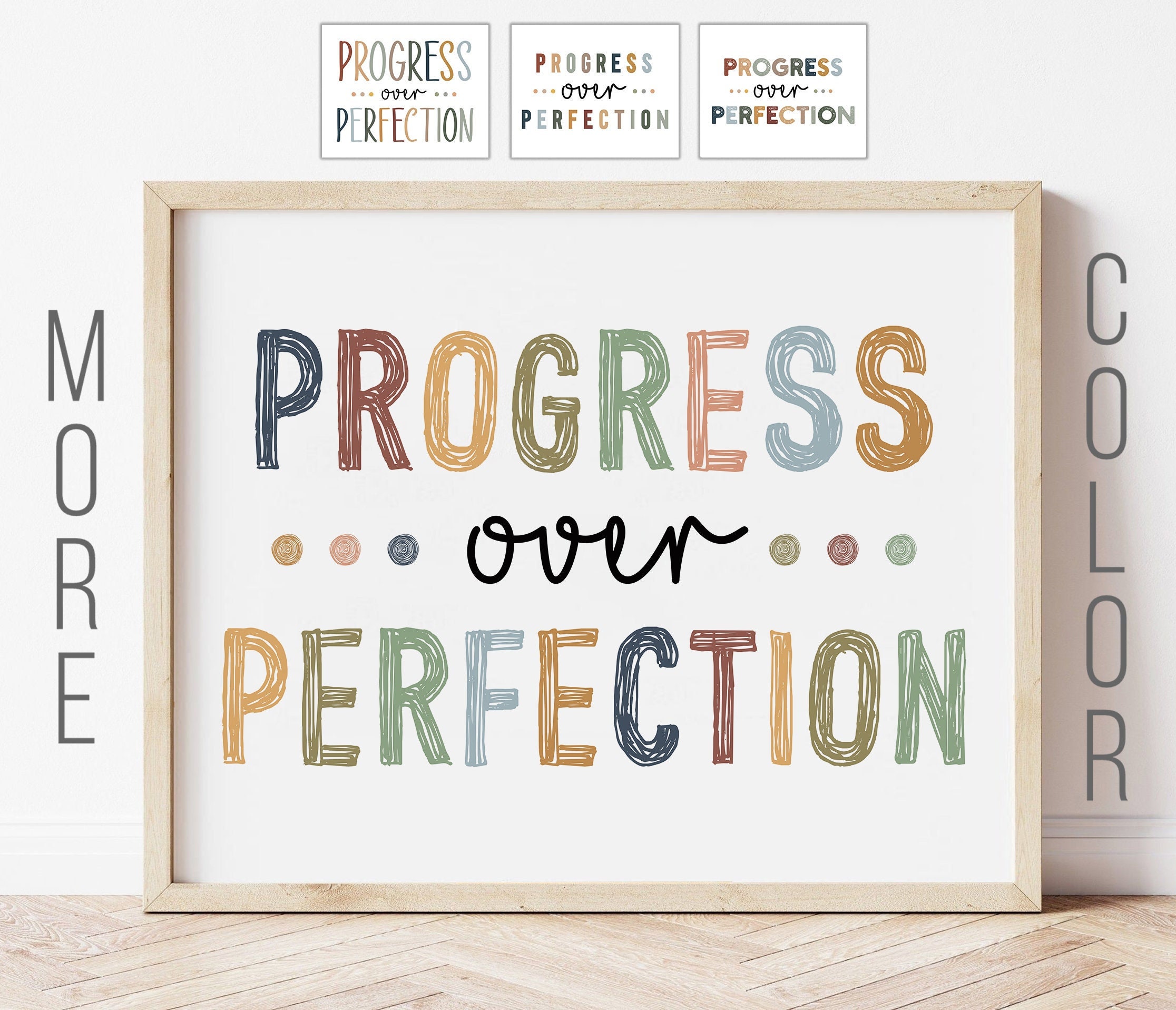 Progress Over Perfection Print Classroom Decor Kids - Etsy