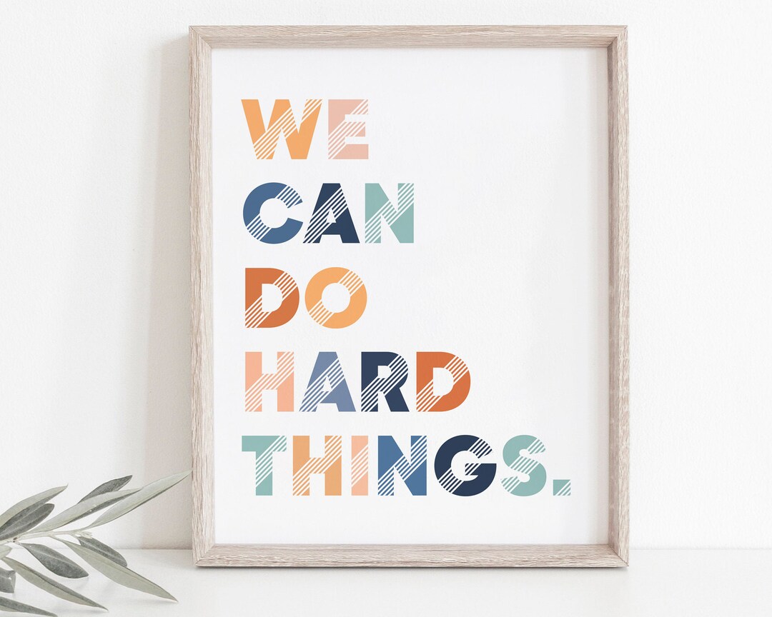 We Can Do Hard Things Rainbow Poster Print, Rainbow Print, Digital ...