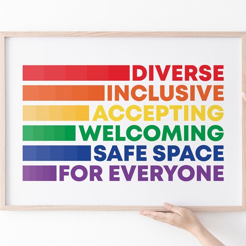 Diverse Inclusive Accepting Welcoming Safe Space for Everyone - Etsy UK