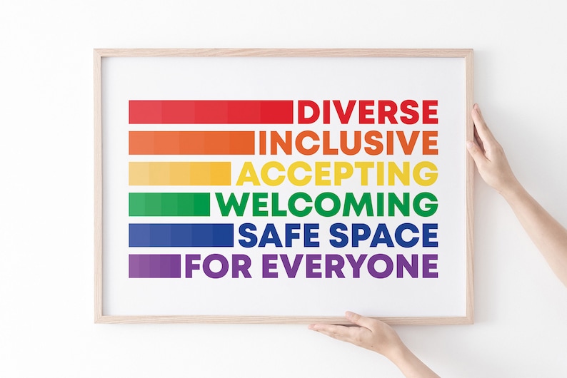 Safe Space Rainbow Poster, Diversity Quote Printable, Inclusive ...