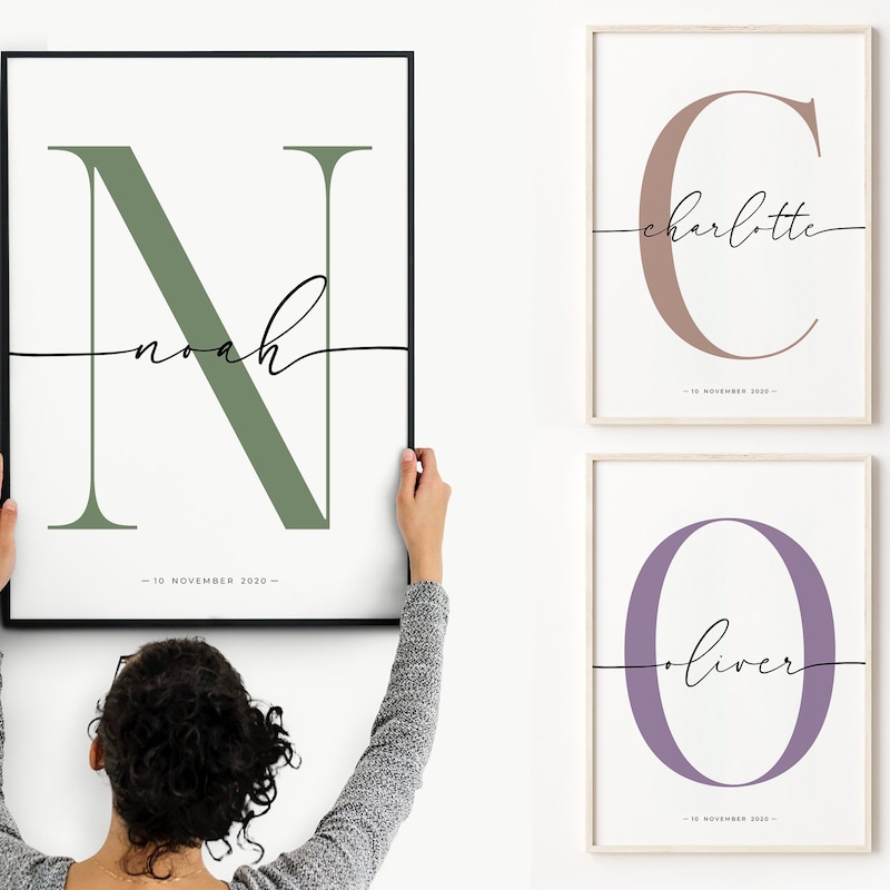 Initial Wall Art - Etsy