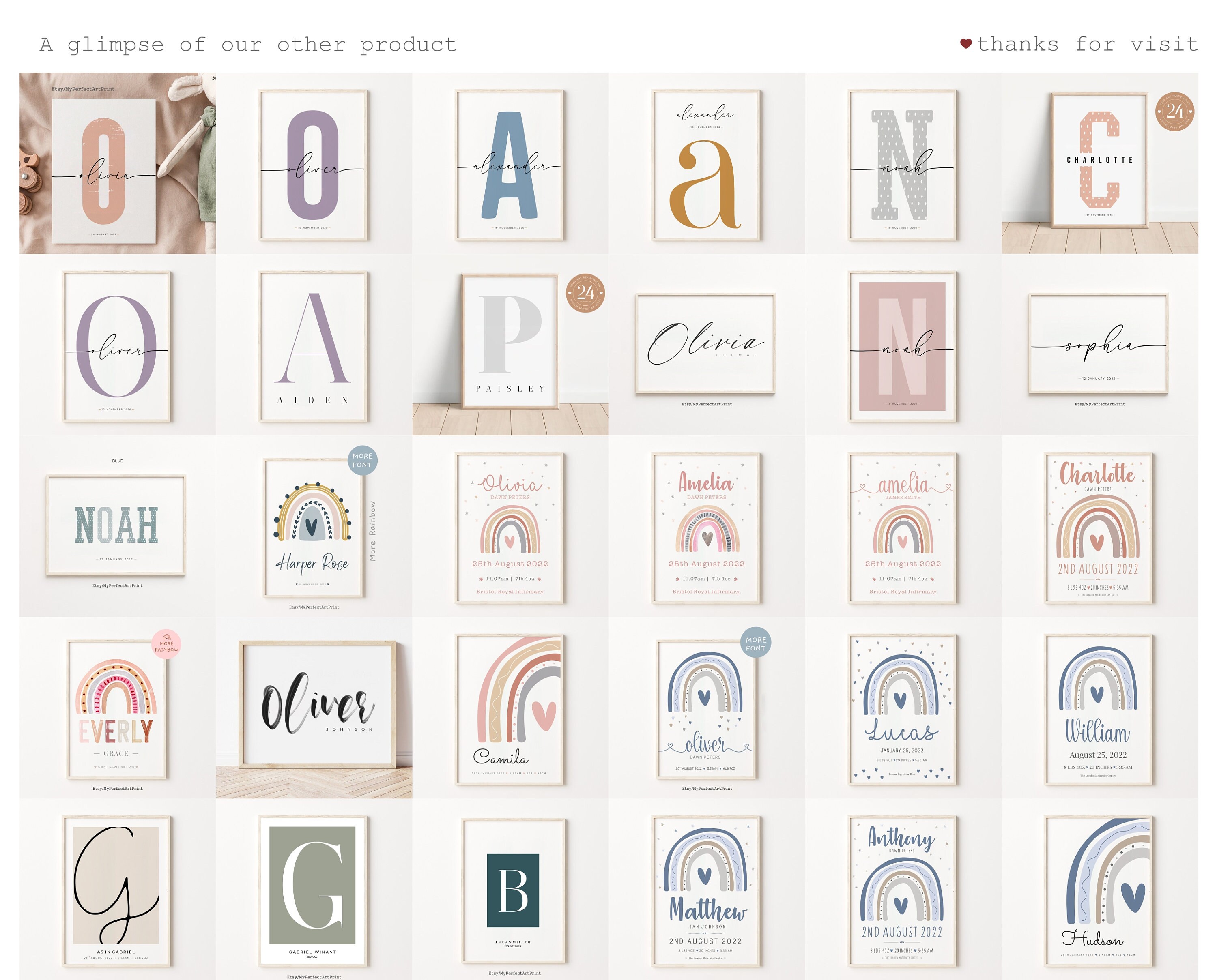 Custom Initial Print, Custom Name Prints, Custom Kids Gift Print ...