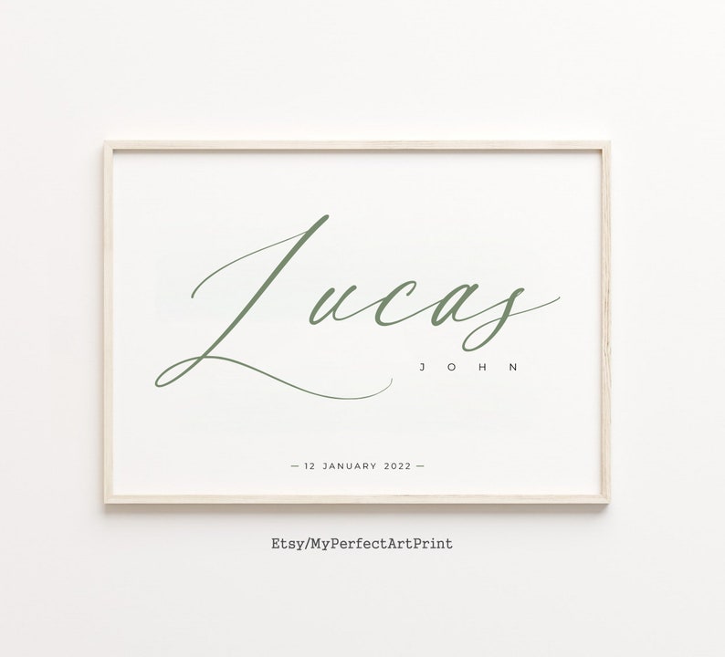 Custom Name Printable, Personalized Baby Name Print, Nursery Wall Art ...