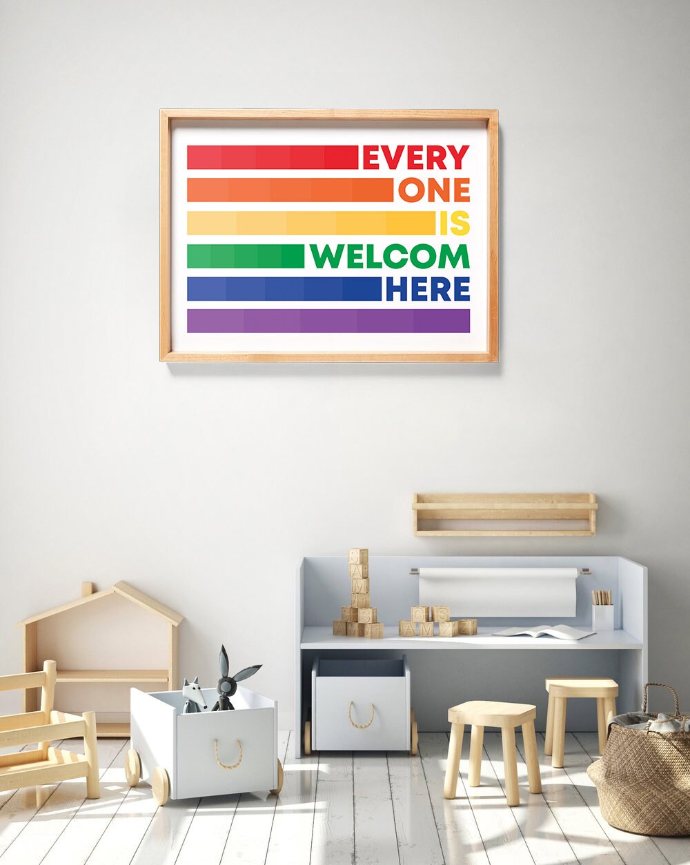 Everyone is Welcome Inclusive Equality Wall Art Classroom - Etsy UK
