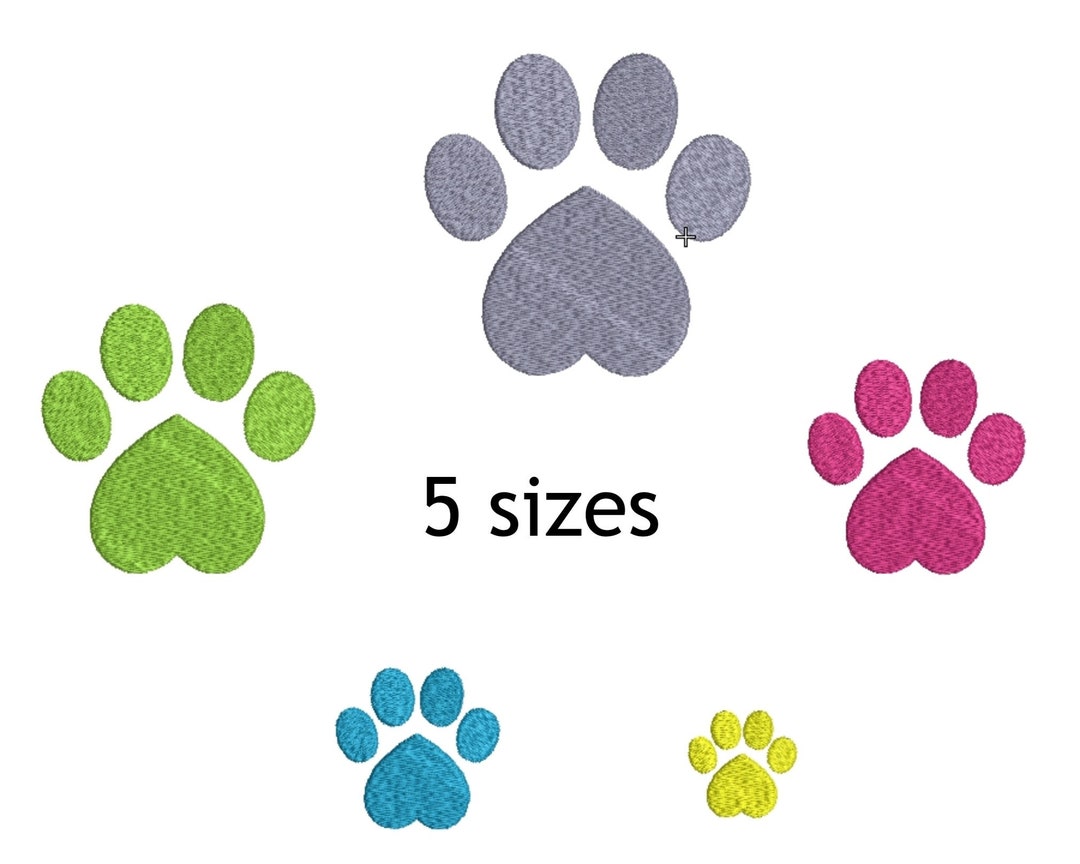 Paws Embroidery Design Dog Paws Embroidery Designs - Etsy