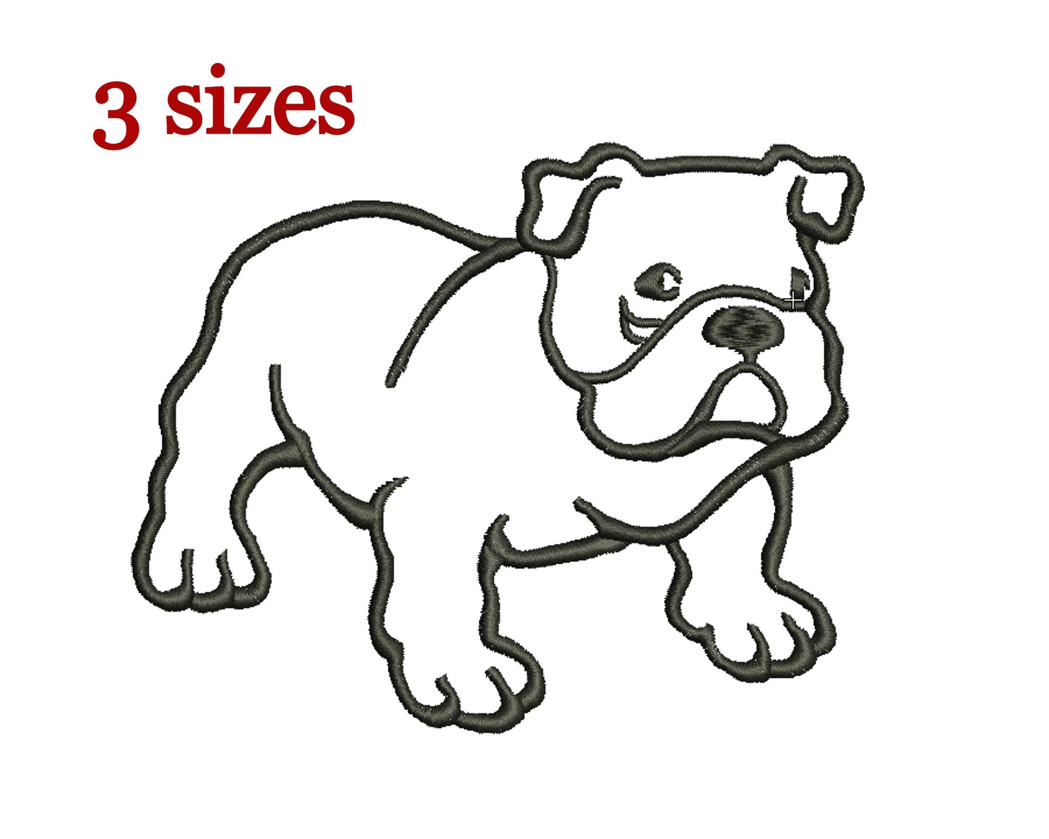Bulldog Embroidery Design - Etsy