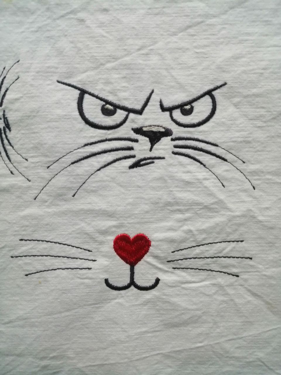 Cat Face Embroidery Design Cat Face Embroidery Mask - Etsy