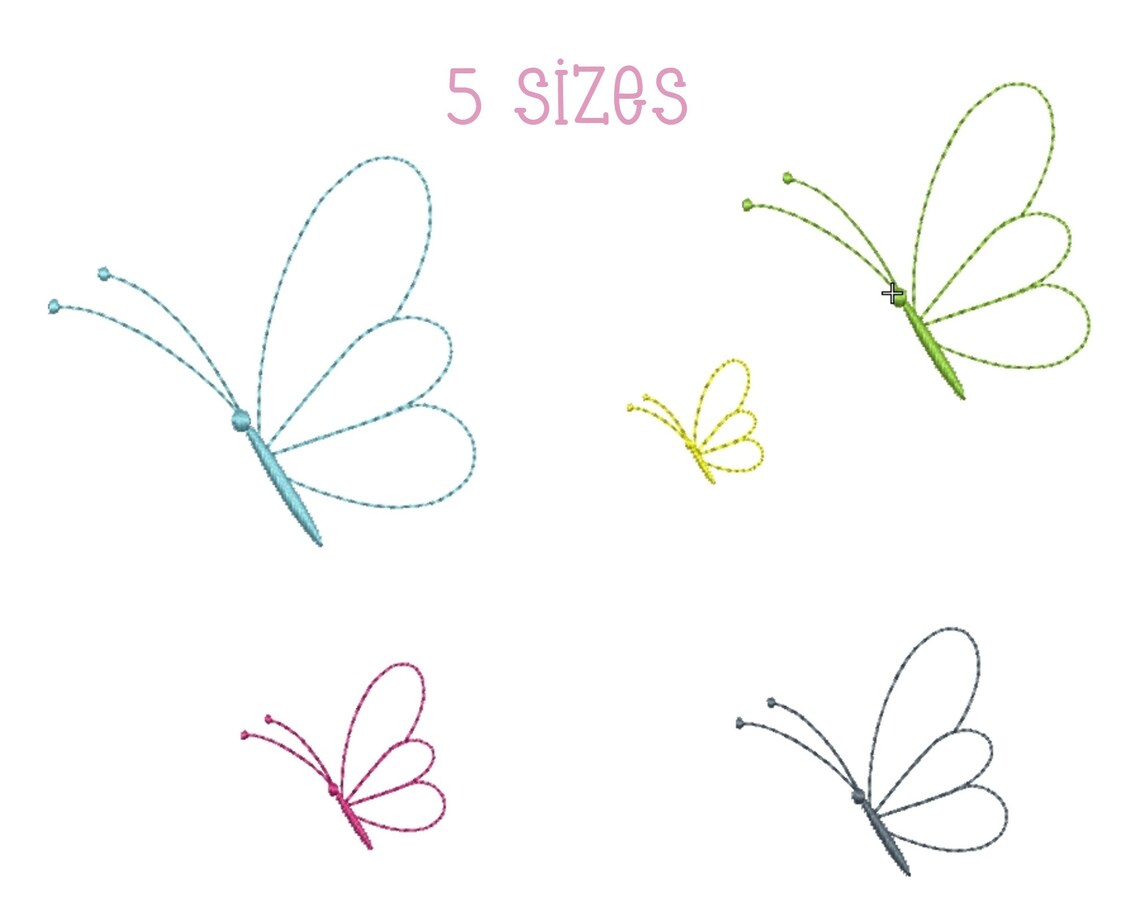 Side Butterfly Embroidery Designs Side Butterflies Machine Embroidery ...
