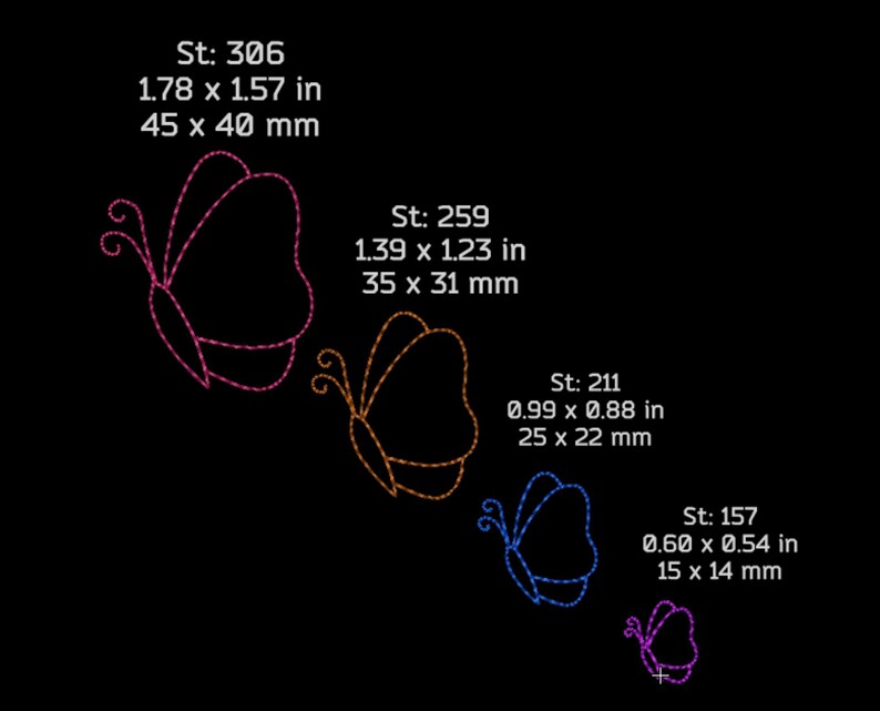 Butterfly Embroidery Designs Mini Butterflies Machine Embroidery Design ...