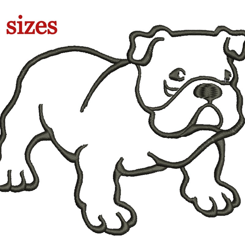 Bulldog Embroidery - Etsy
