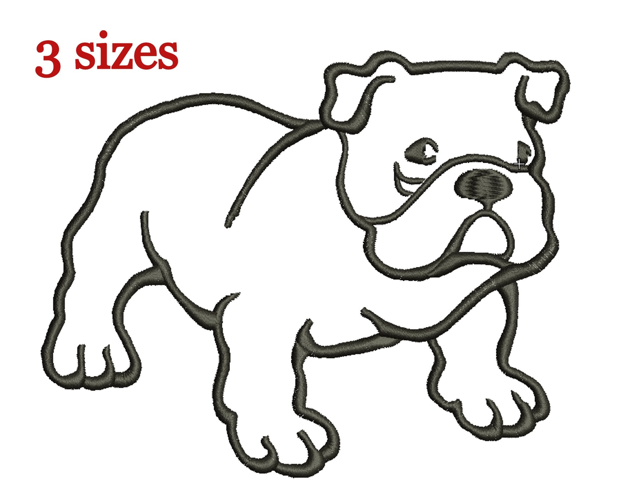 Bulldog Embroidery Design - Etsy
