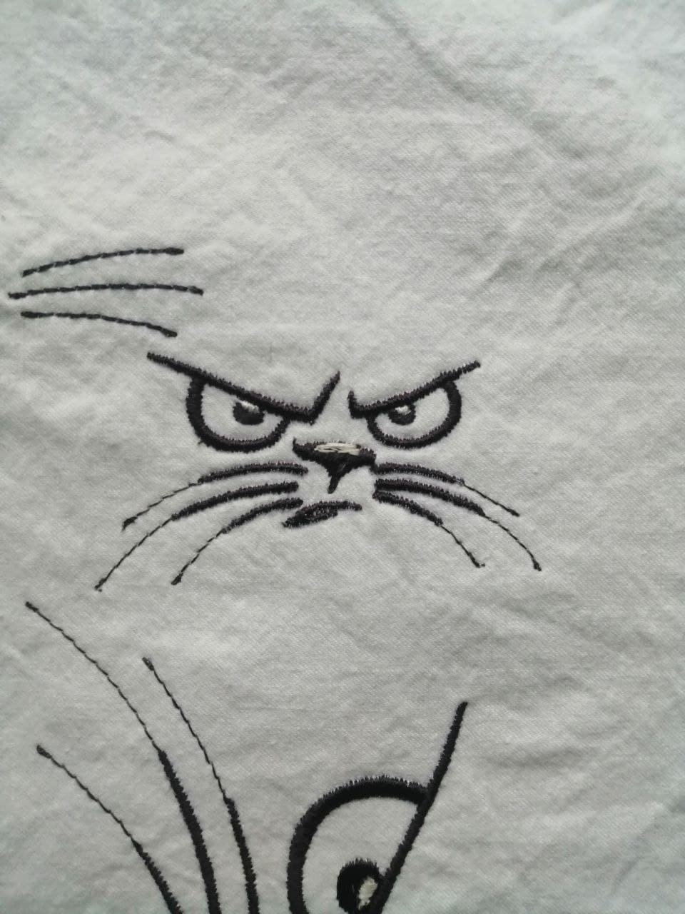 Cat Face Embroidery Design Cat Face Embroidery Mask - Etsy