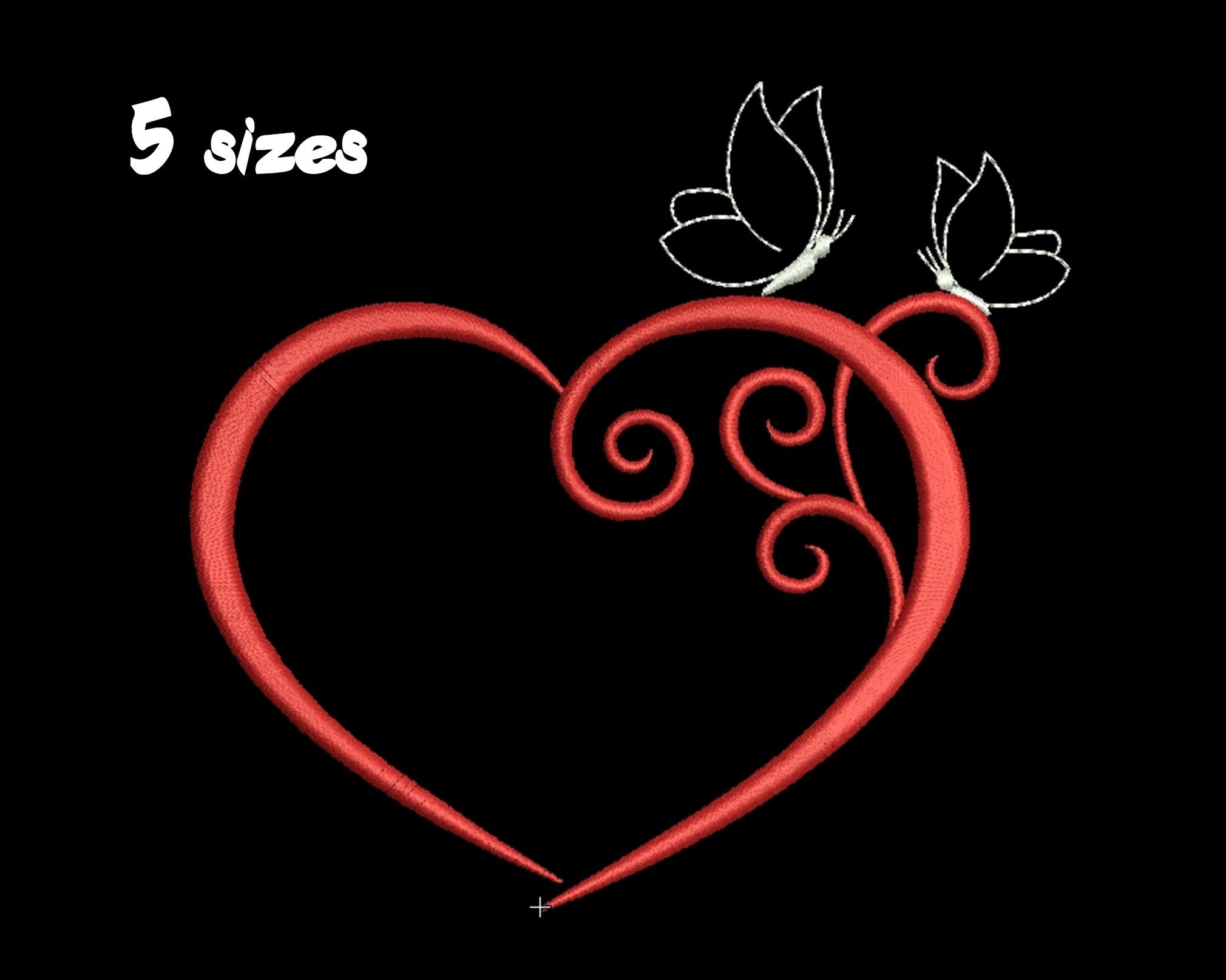 Heart Embroidery Design Love Butterfly Embroidery Designs Wedding ...