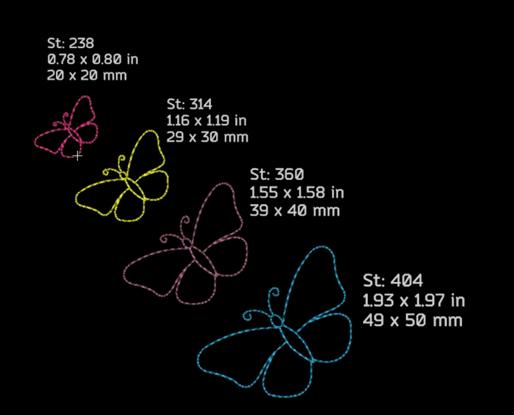 Set Mini Butterflies Embroidery Designs Mini Butterfly Machine ...