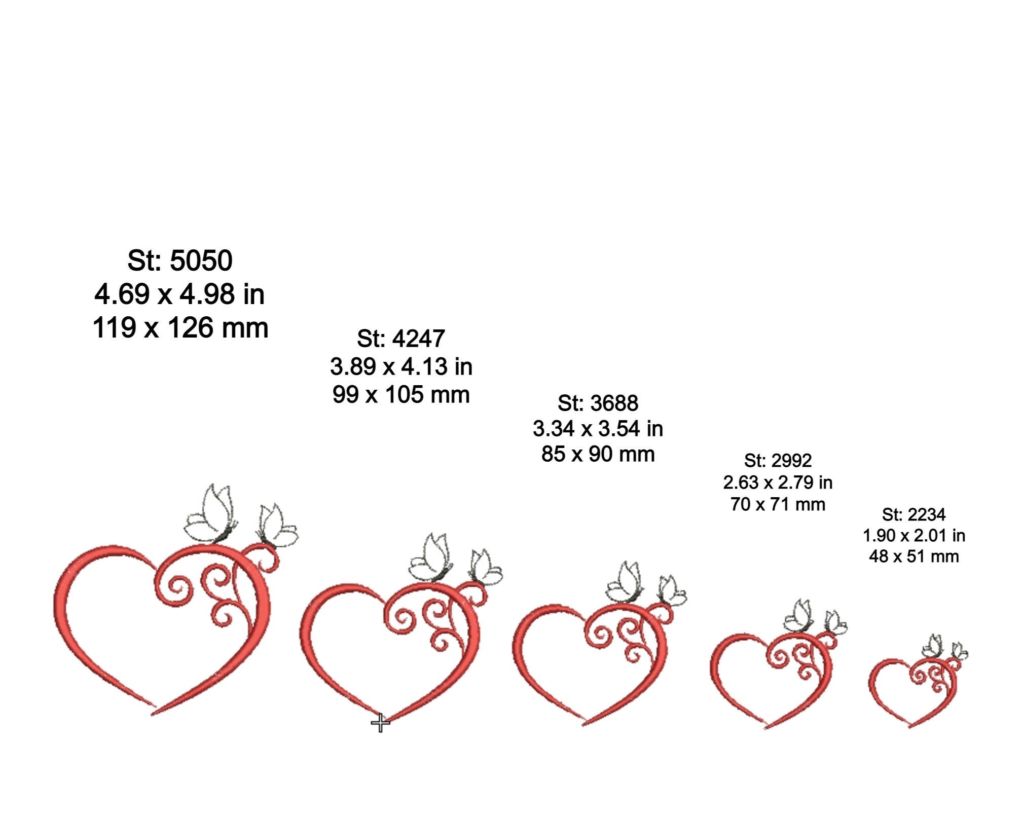 Heart Embroidery Design Love Butterfly Embroidery Designs Wedding ...