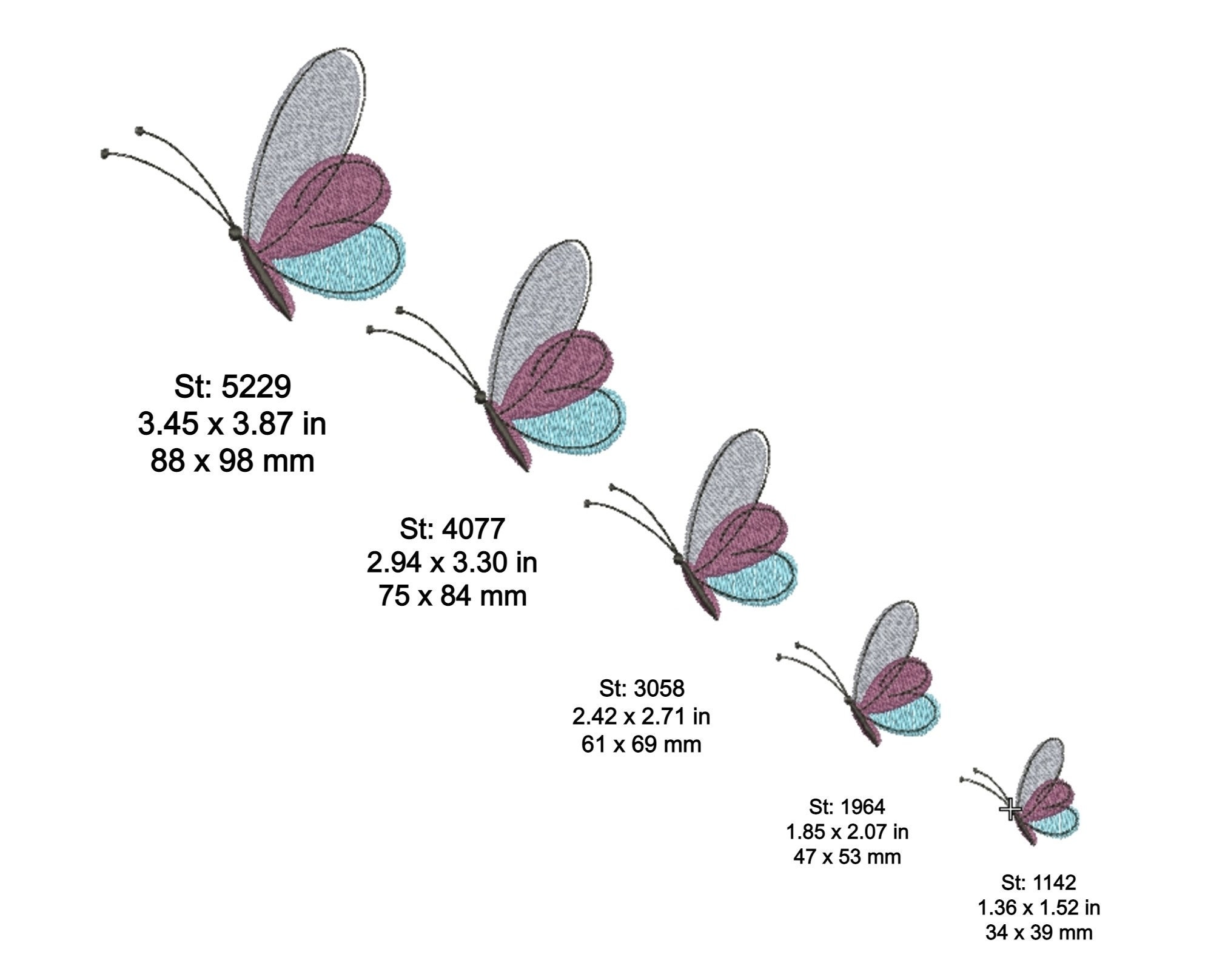 Butterfly Embroidery Designs Color Butterfly Machine Embroidery Design ...