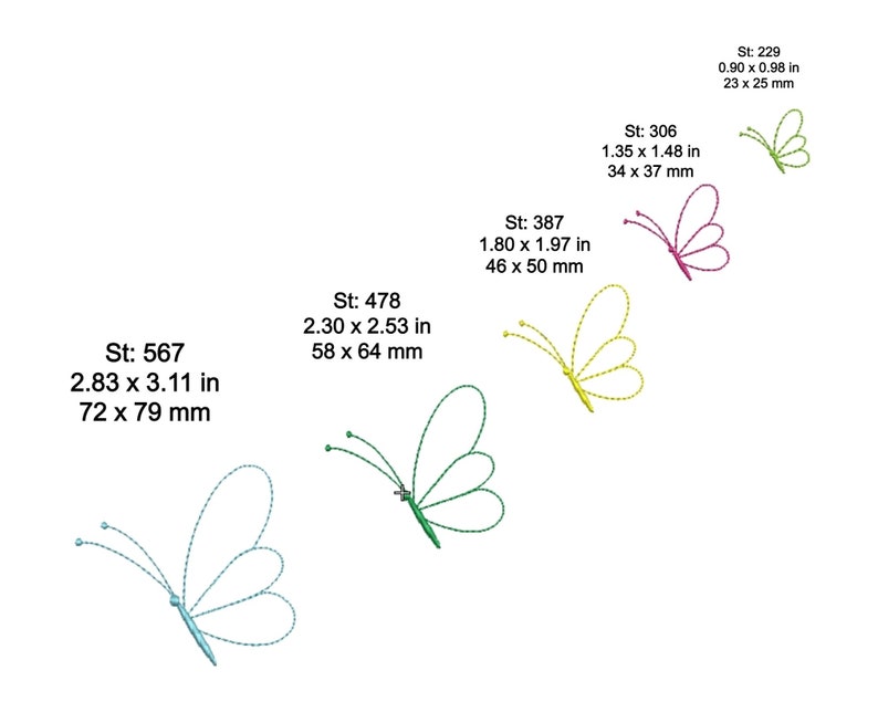 Side Butterfly Embroidery Designs Side Butterflies Machine Embroidery ...