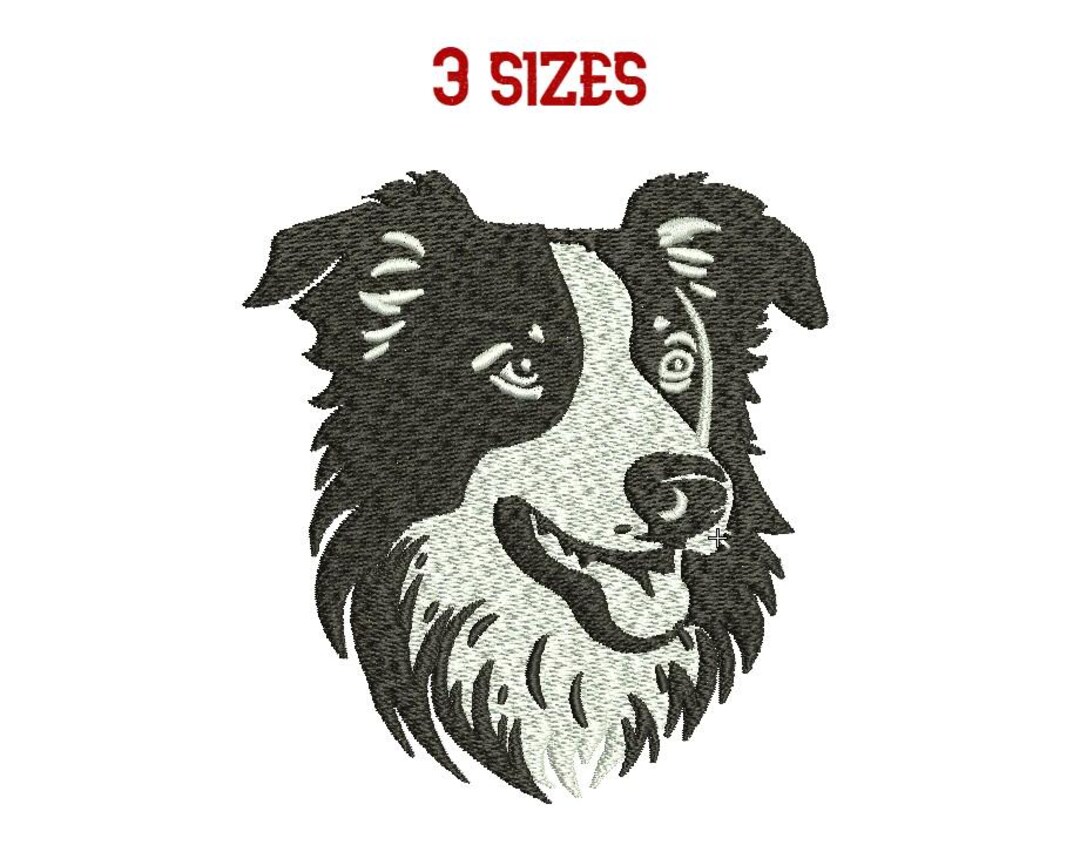 Border Collie Embroidery Design - Etsy
