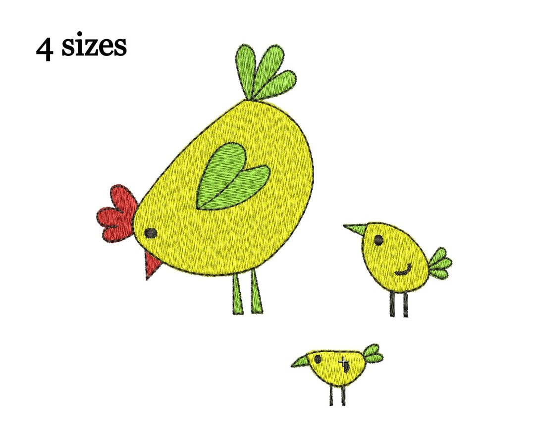 Chicken & Chickens Embroidery Design Chickens Embroidery Designs - Etsy
