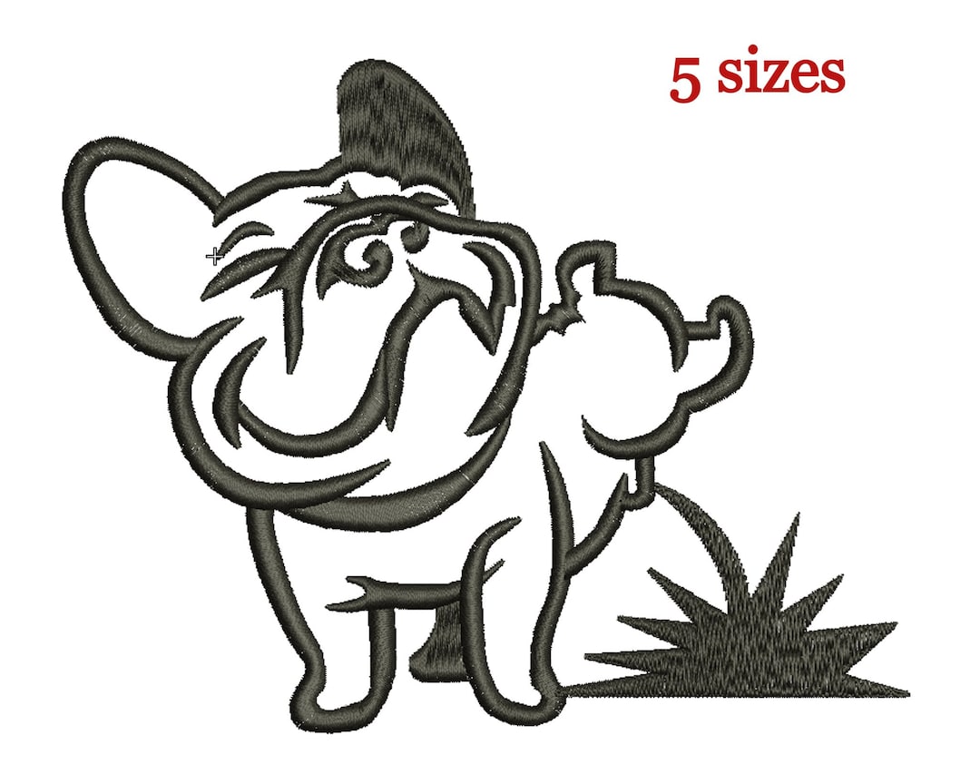 French Bulldog Embroidery Design - Etsy