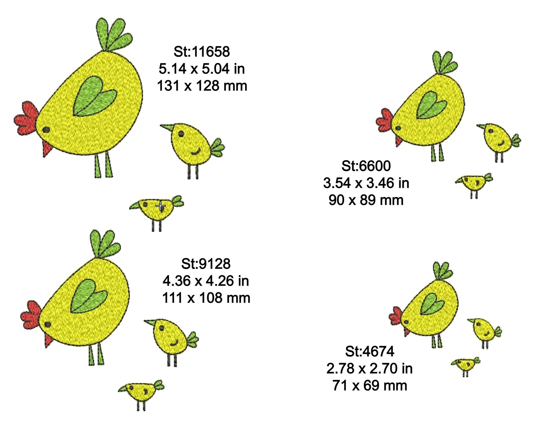 Chicken & Chickens Embroidery Design Chickens Embroidery Designs - Etsy