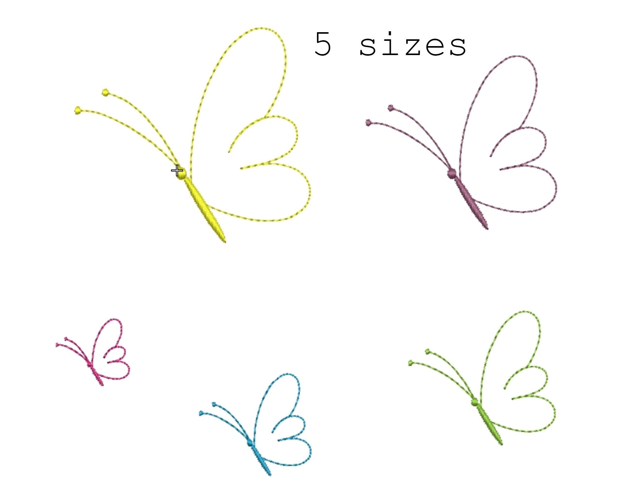 Side Butterfly Embroidery Designs Side Butterflies Machine Embroidery ...