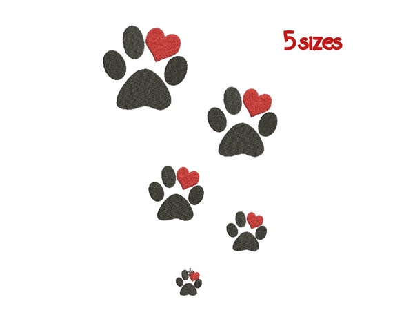 Pet Paw Embroidery Design Dog Paws Embroidery Designs | Etsy