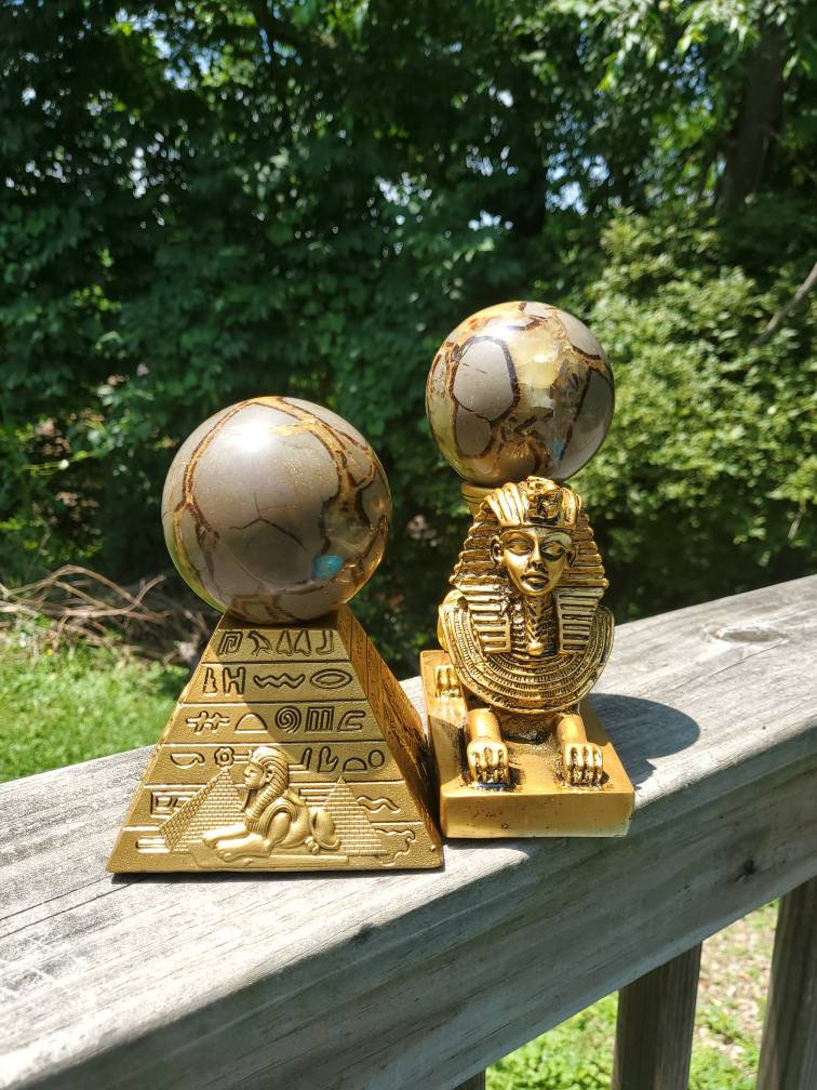 Egyptian sphinx sphere standEgyptian pyramid sphere stand | Etsy