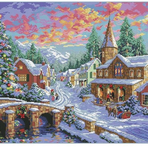 Victorian Christmas Cross Stitch Pattern Victorian Village | Etsy