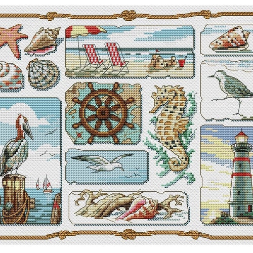 Sea Shells Cross Stitch Pattern Instant Download PDF - Etsy