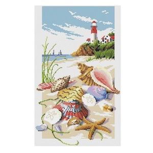 Sea Shells Cross Stitch Pattern Sea Beach Cross Stitch - Etsy