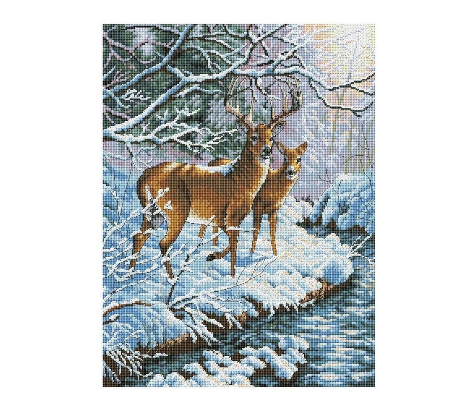 Deer Cross Stitch Pattern PDF | Winter Animals Cross Stitch | Instant ...