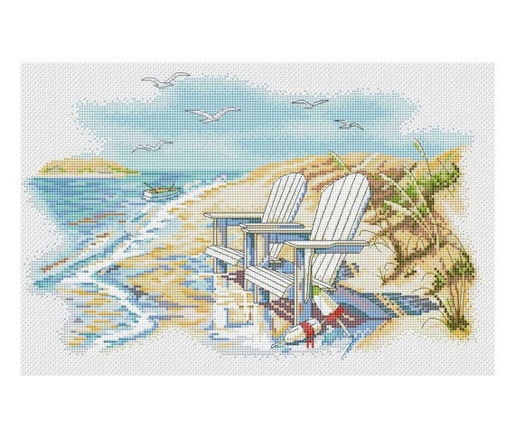 Sea Cross Stitch Pattern PDF Beach Cross Stitch Pattern | Etsy