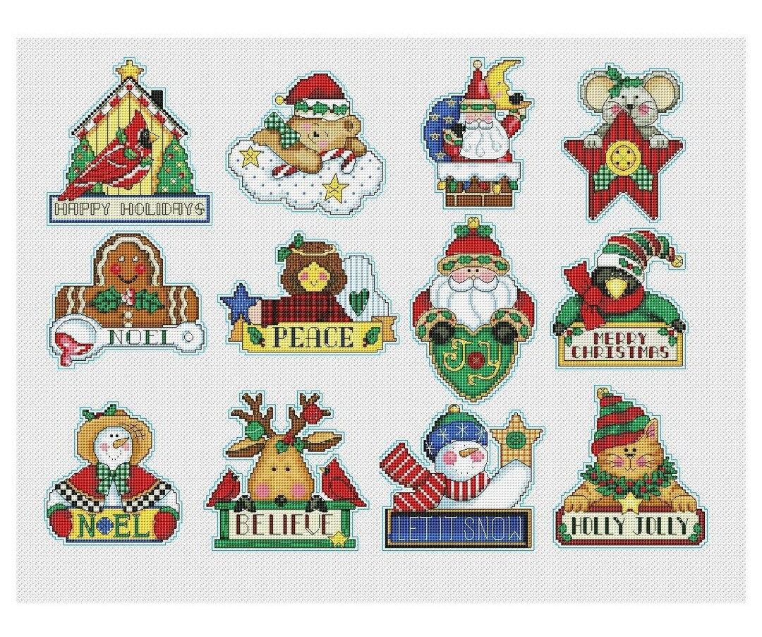 Christmas Ornament Cross Stitch Pattern | Small Rnaments Cross Stitch ...