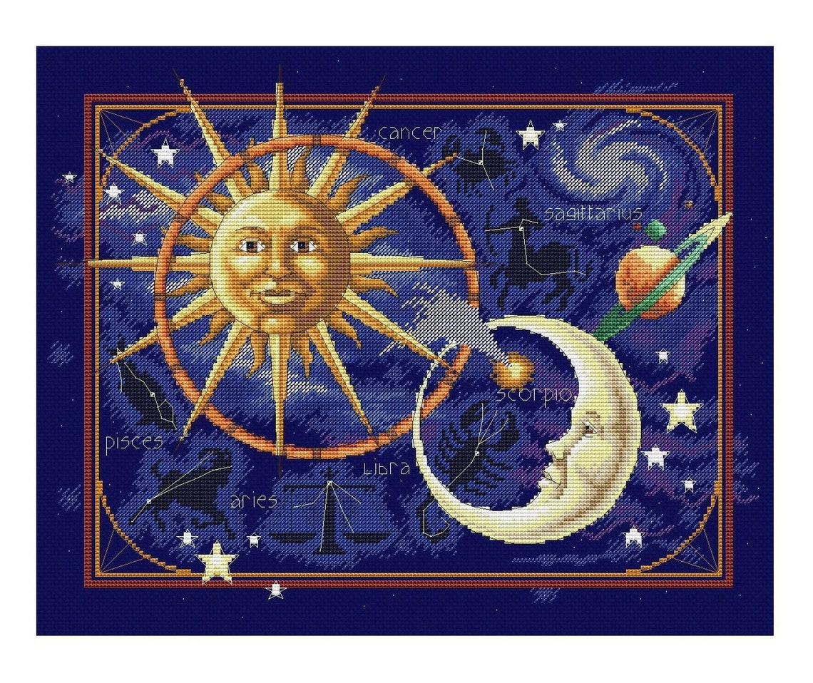 Astronomy Cross Stitch Pattern | Astrology Cross Stitch Pattern | PDF ...
