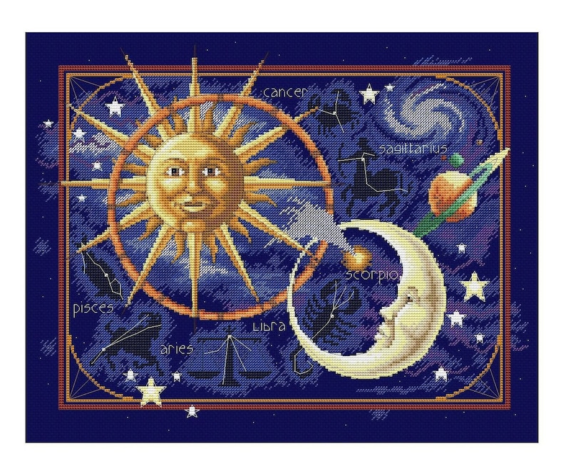Astronomy Cross Stitch Pattern | Astrology Cross Stitch Pattern | PDF ...